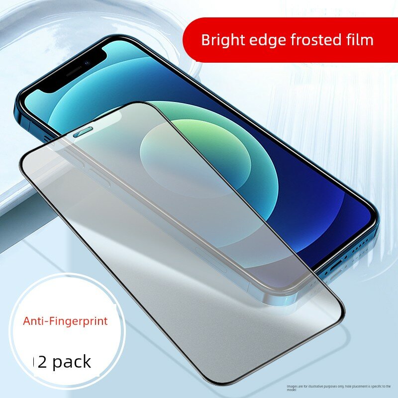 IPhone 12 Стекло 9D Матовое Полноразмерная Защита - Черная Кайма, 2 шт, Антипригарное