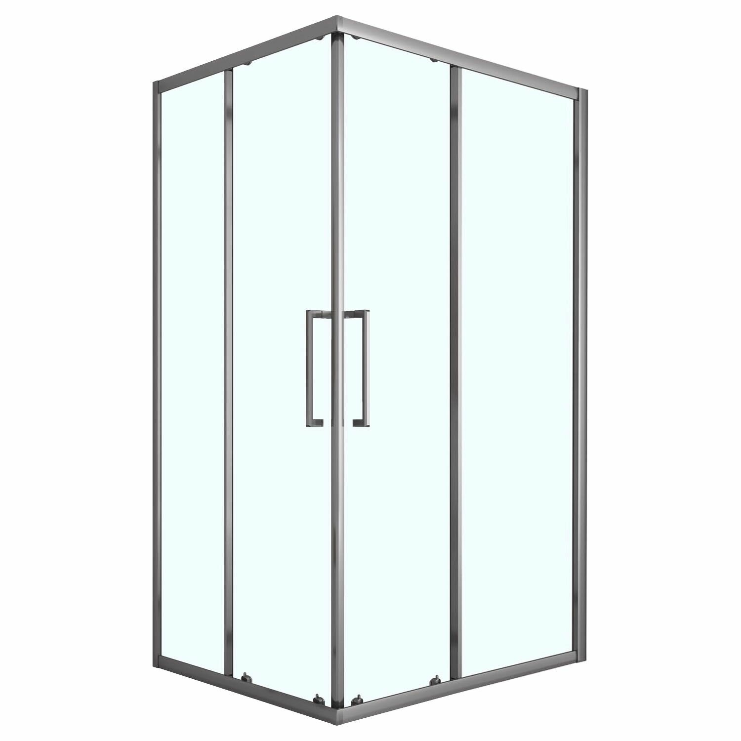 Душевое ограждение Loranto 120x80x190 раздвижная дверь, универсальная, прозрачное стекло 6 мм, профиль серый матовый (CS-AB01GG-128)