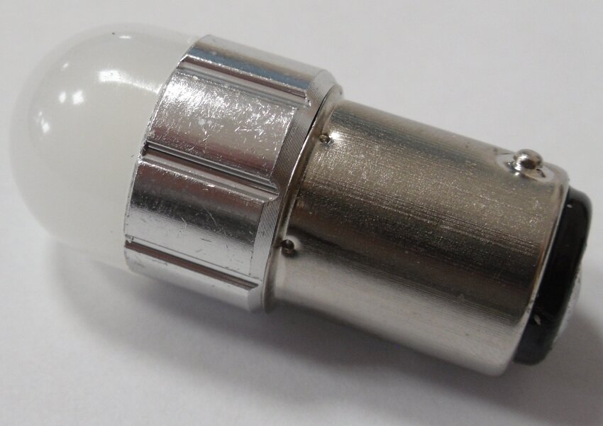 Лампа светодиодная 12V T25/5 1 диод SMD белая матовая 2-х кон
