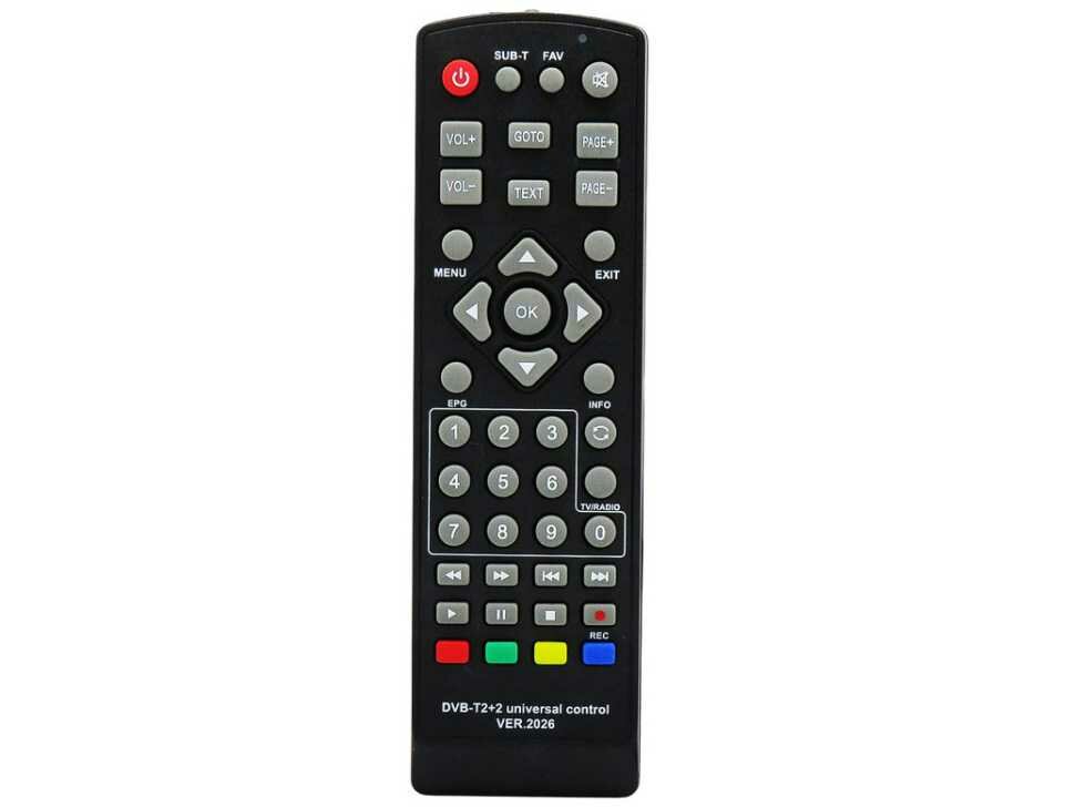 Пульт универсальный для ресивера DVB-T2+2 VER.2026 Huayu
