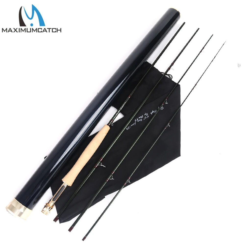 Удилище для лова на мушку MAXCATCH Skyhigh Fly Rod IM12 из углерода Toray, сверхлегкое, быстрое действие, 2-8WT, 6-10 футов, 3-4 секунды, с углеродной трубкой-