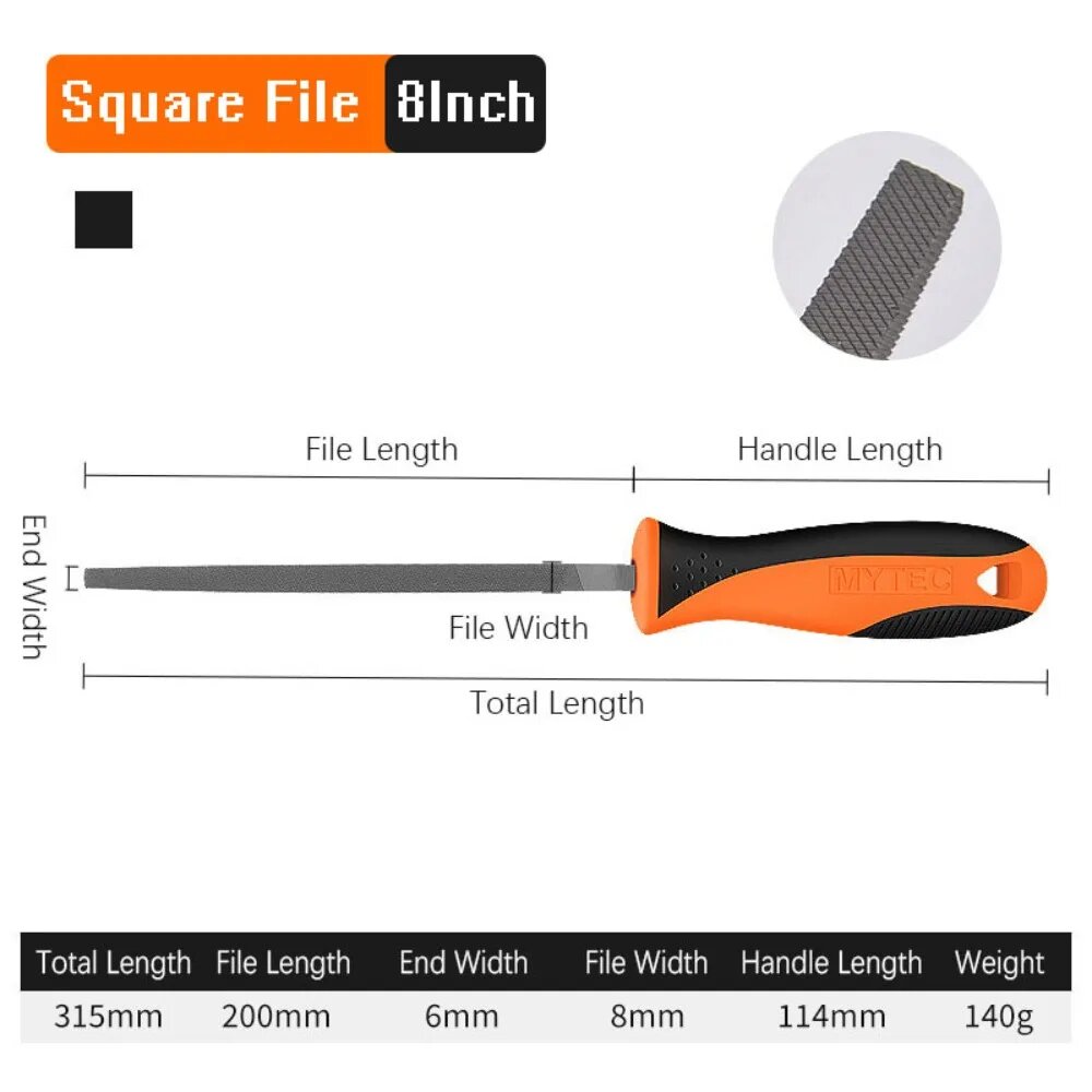 Напильник стальной 8 дюймов Square-8Inch