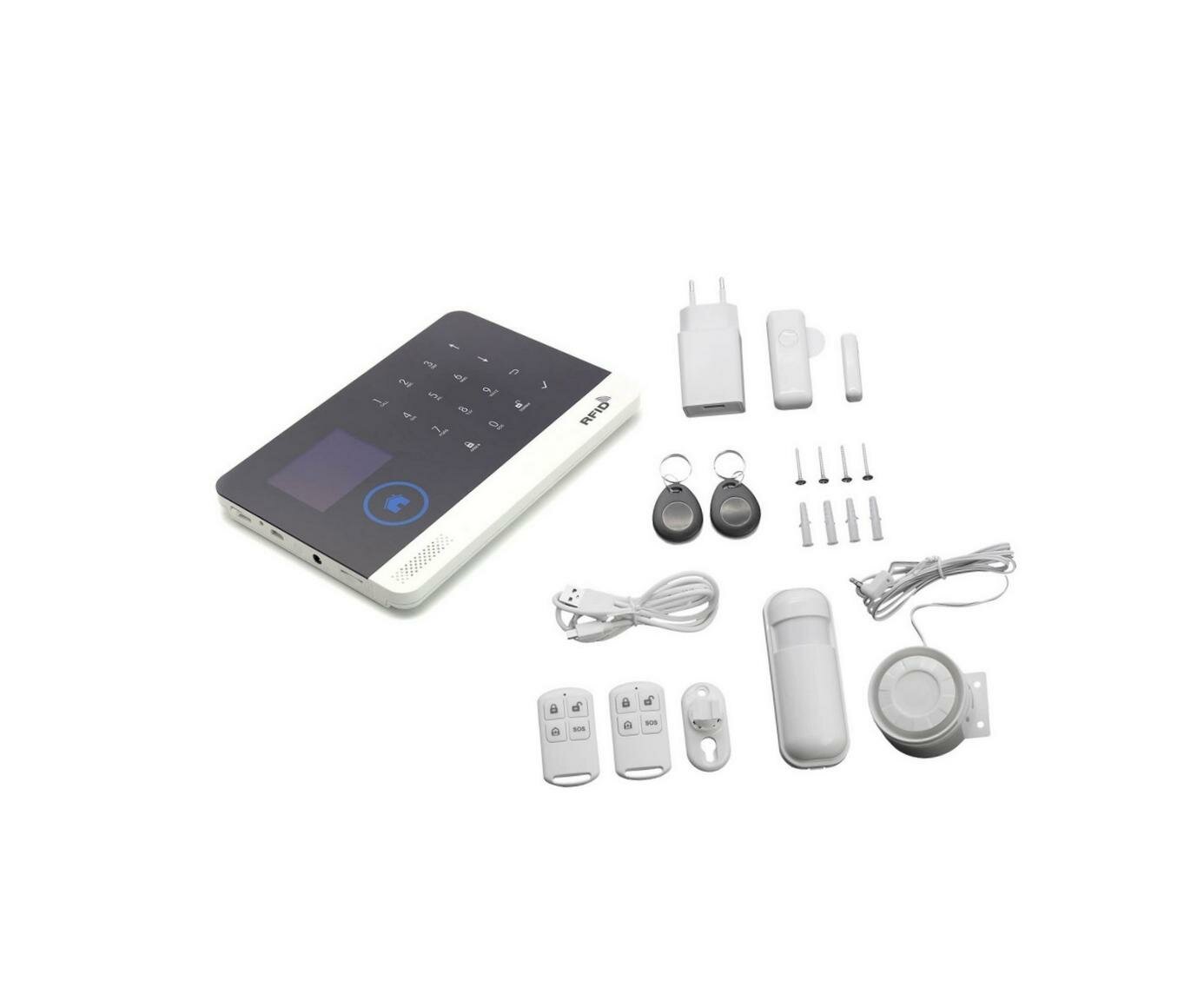 Сигнализация wi-fi/gsm для охраны загородного дома HDcom 288Bl(ASW5) Страж Oko с камерой наблюдения. Сигнализация с аккумулятором беспроводная. Уведом