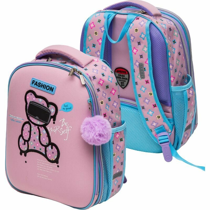 Рюкзак школьный "deVENTE. Choice Lite. Fashion Bear" жесткий 38x29x17 см,