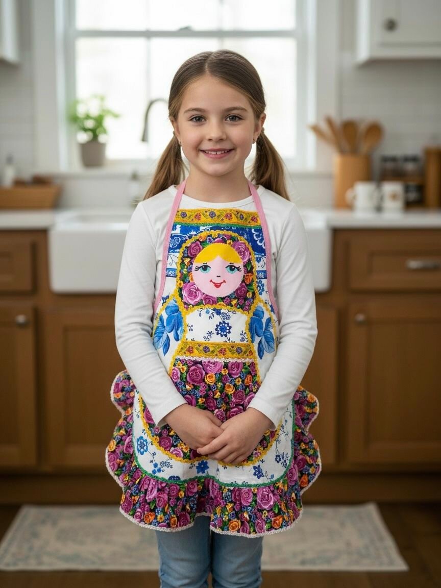 Фартук детский 4-8 лет текстиль сделано в России