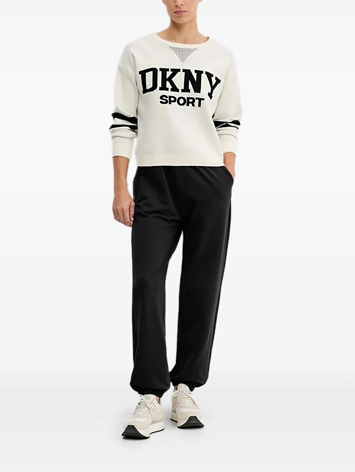 Топ DKNY Stripes logo knitted top, размер 46 — фото 1