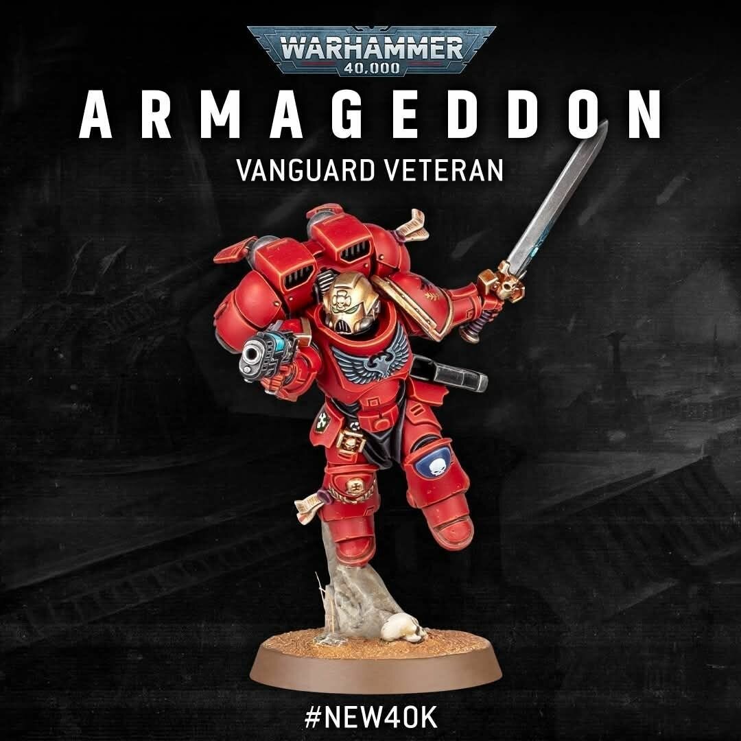 Armageddon Vanguard Veteran. С подставкой. Warhammer 40.000