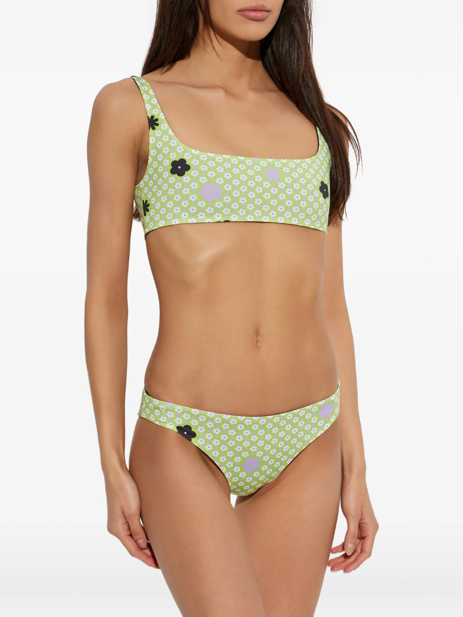 Купальник MM6 Floral-print bikini, размер M, green — фото 1
