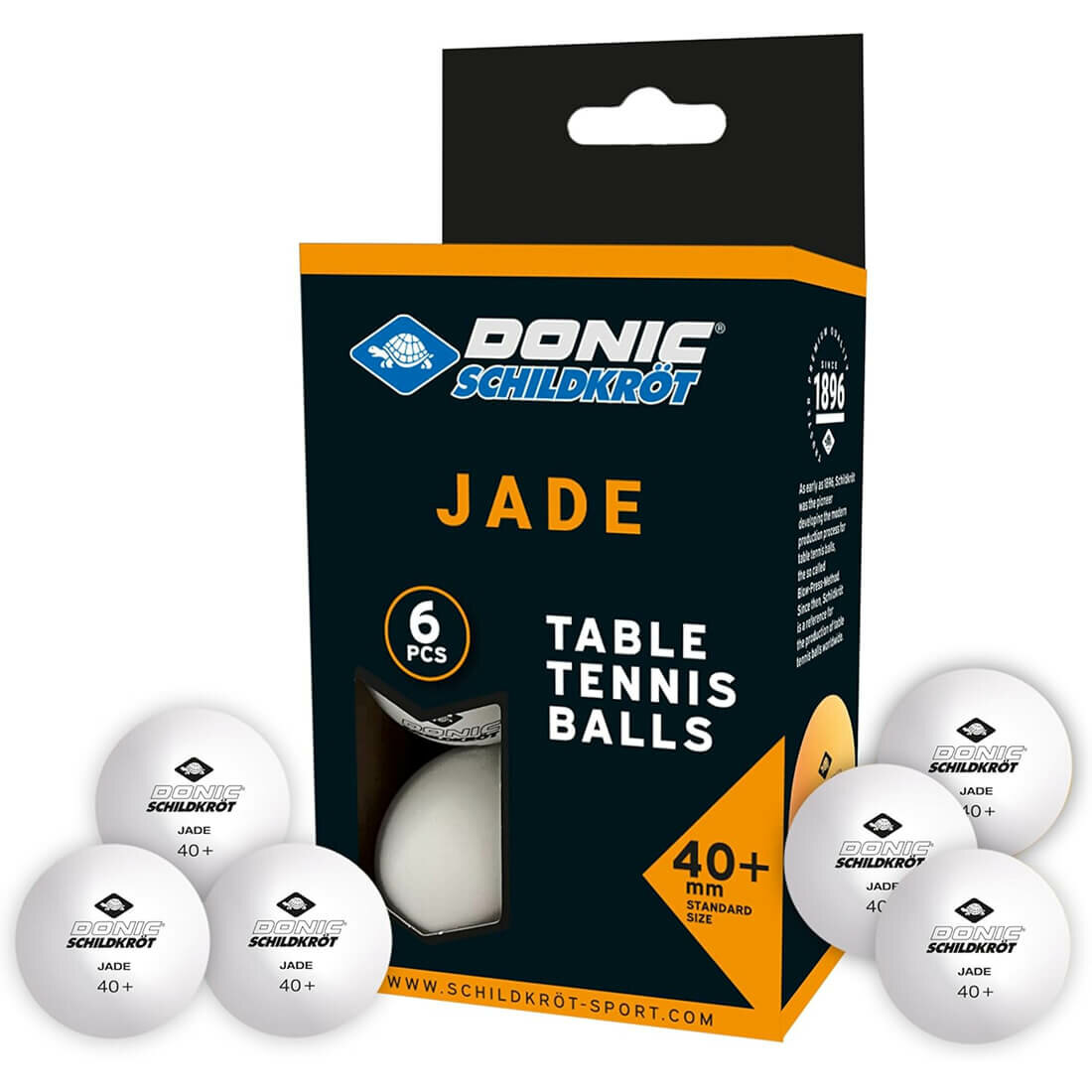 Мячи для настольного тенниса Donic/Schildkrot Jade 40+ Plastic x6 White 618371S