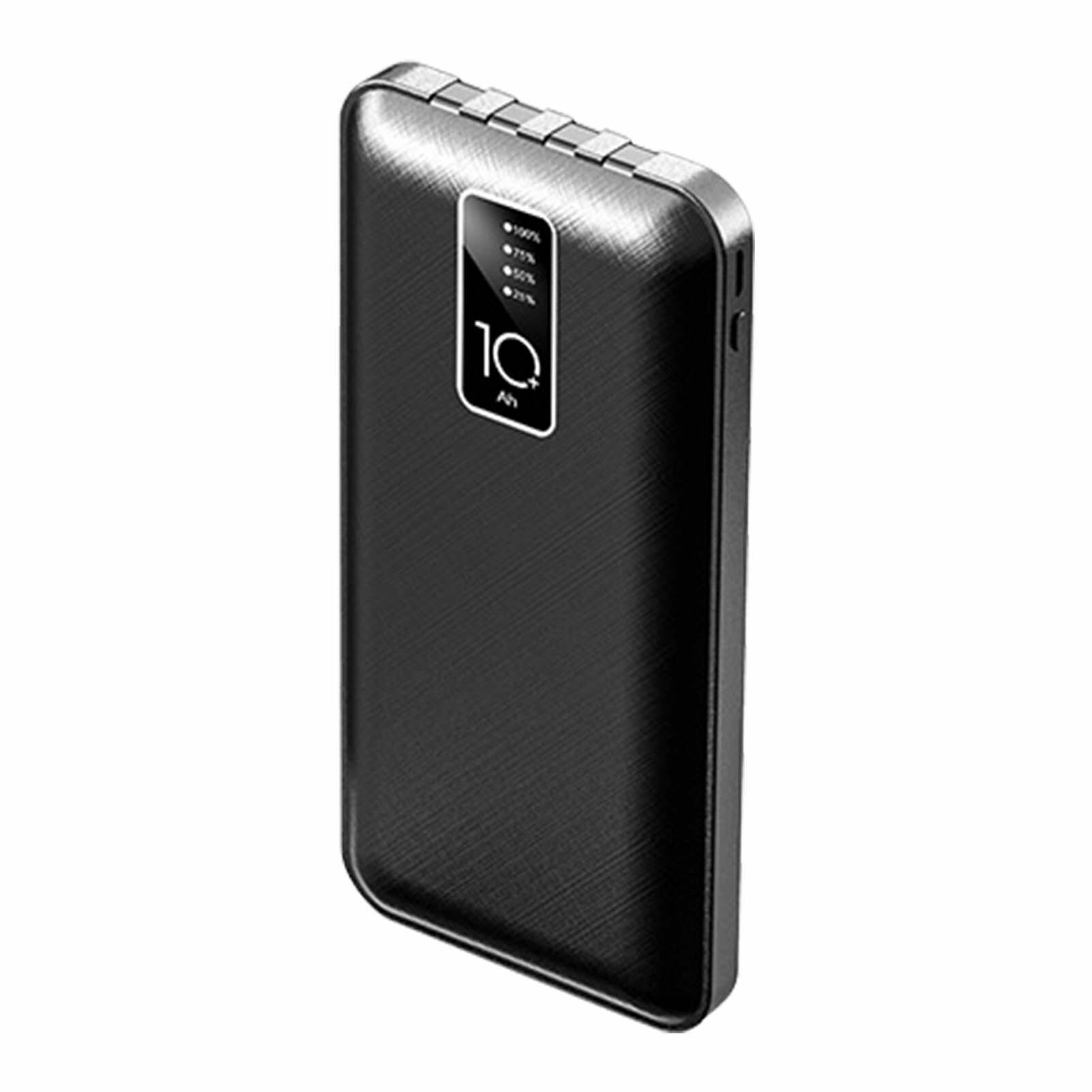 Power Bank 10000mAh: Ультратонкий с дисплеем, черный