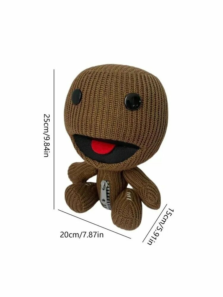 Мягкая игрушка Сакбой (Sackboy) из игры LittleBigPlanet, 25 см, вязаная текстура, подарок для геймеров