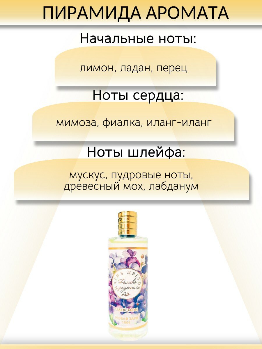 Одеколон Новая Заря "Магия цветов. Фиалка радости", женский, 100мл