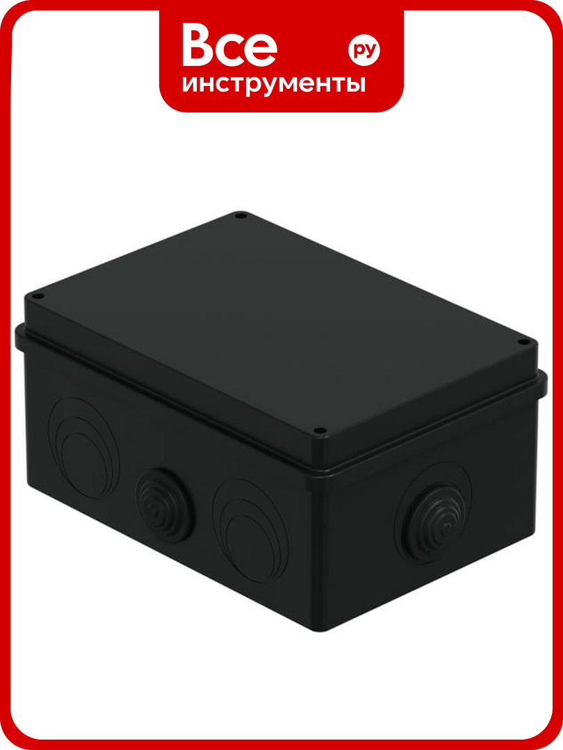 Распределительная коробка Экопласт JBS210 о/п 210x150x100, 8 выходов, IP55 цвет черный 44016BL-1, черный