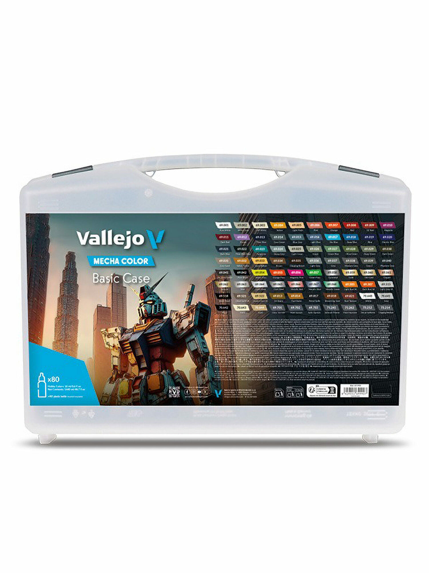 Набор акриловых красок в кейсе Vallejo серии Mecha Color - Basic Case 69990, 80 шт по 18 мл