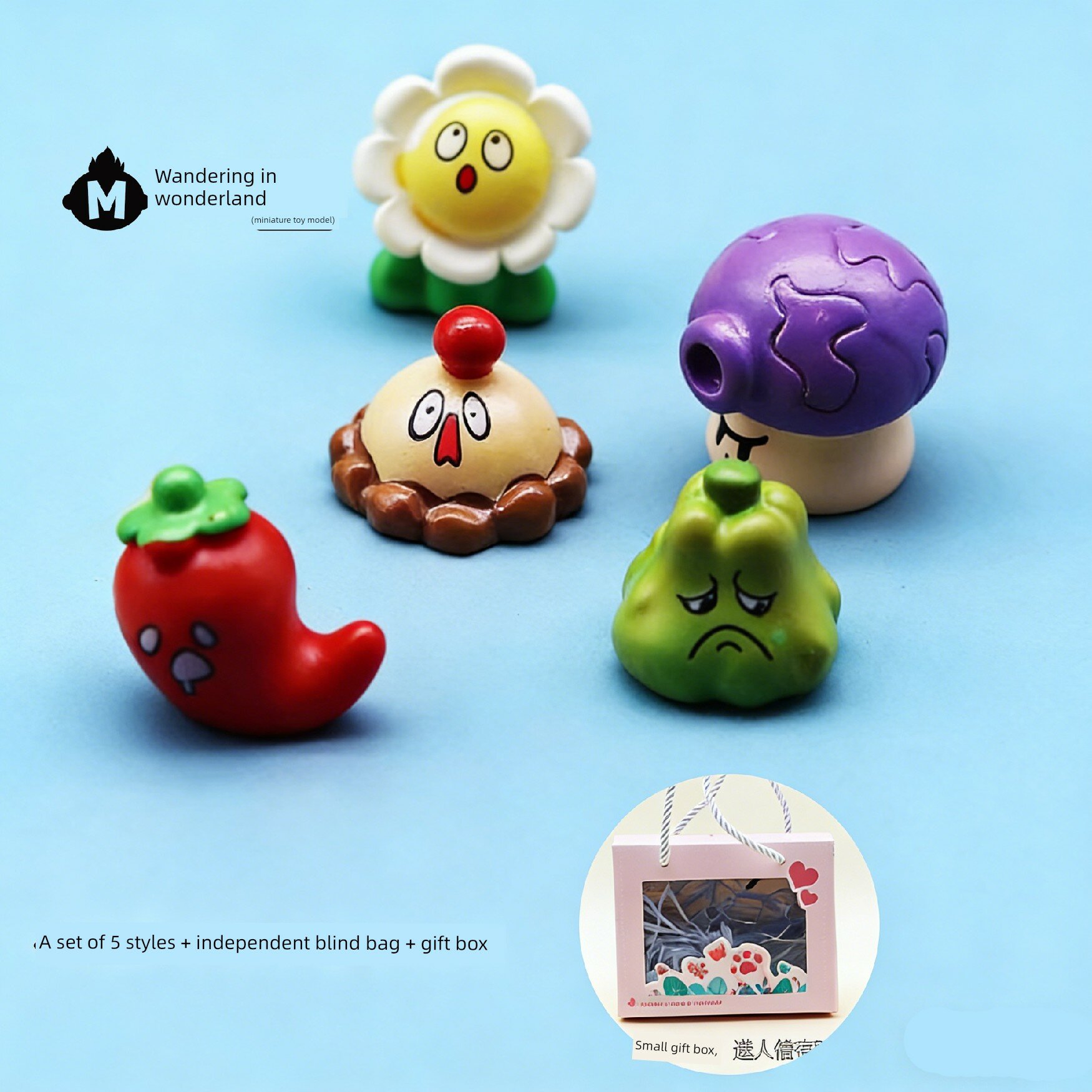 Набор миниатюрных фигурок Plants vs. Zombies в слепой упаковке, милые куклы-модели с выражением лица,