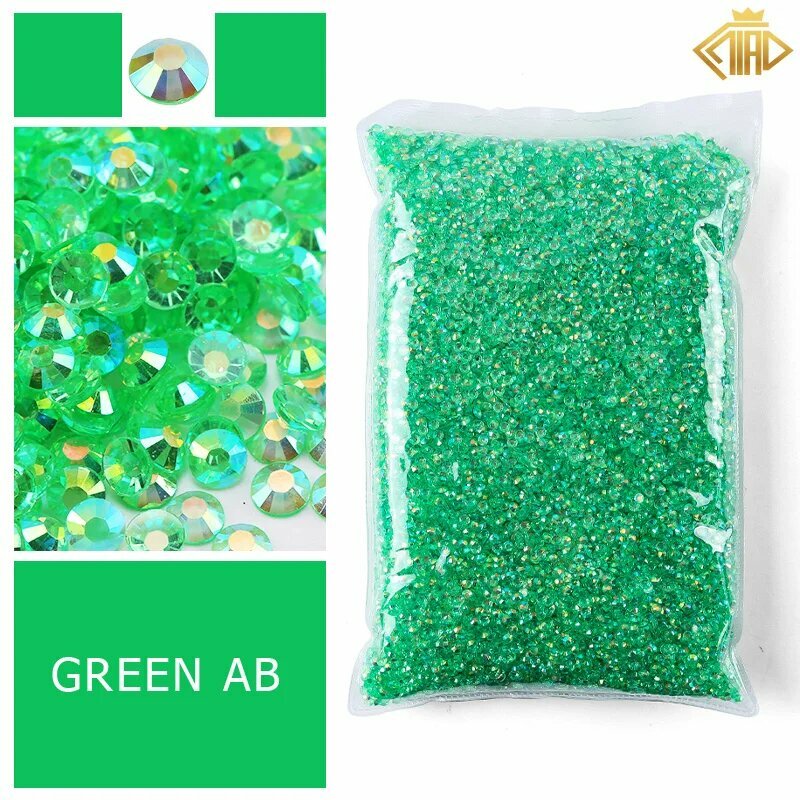 Стразы из смолы QIAO 2-5 мм Изумрудный, 4mm - 25000Pcs, T- Green AB