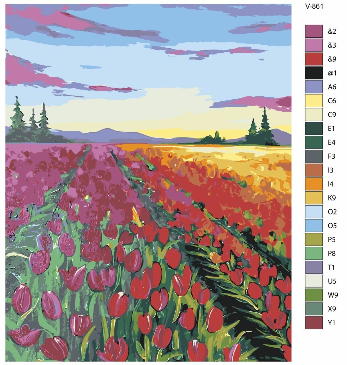 Картина по номерам V-861 "Голландия. Цветочная симфония", 40x50 см