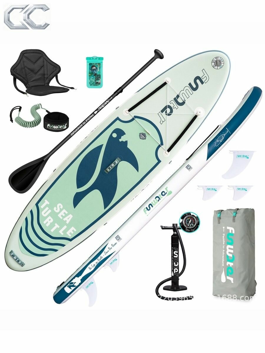 SUP-доска MAGNUM PRO, усиленная ПВХ, 8 футов, надувная, для путешествий и отдыха, с веслом