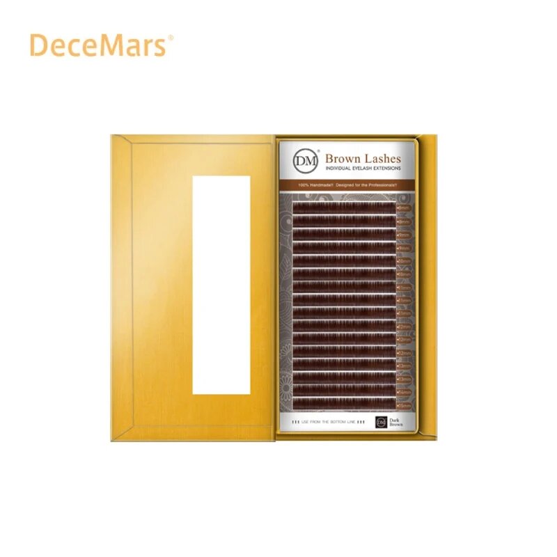 Индивидуальные накладные ресницы DeceMars темно-коричневые 8-15 мм D, 0.10mm, 8-15mm mixed length