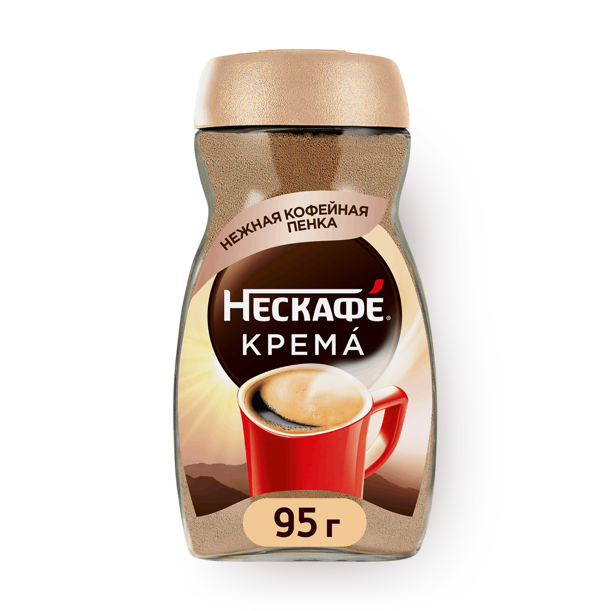 Кофе NESCAFE Crema Classic, сублимированный, стеклянная банка, 95 г