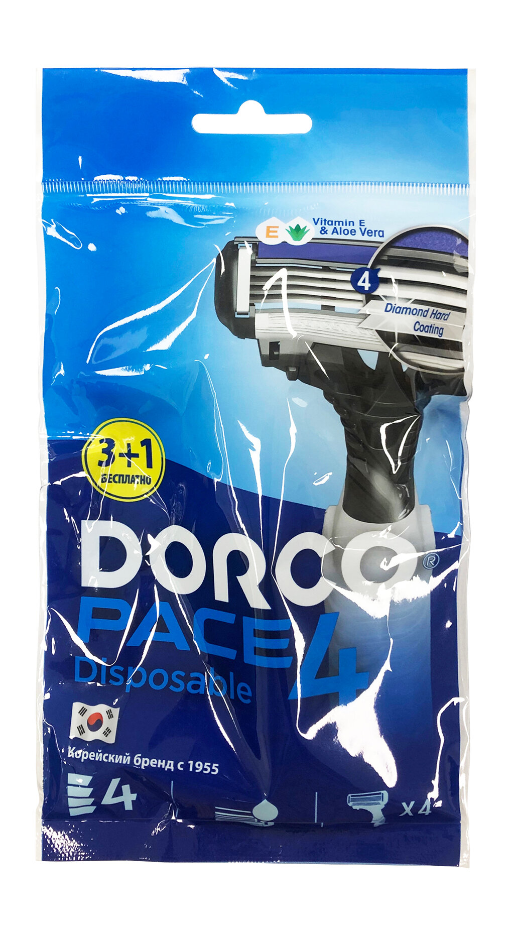 DORCO Станок для бритья одноразовый Dorco Pace 4, 4 шт.