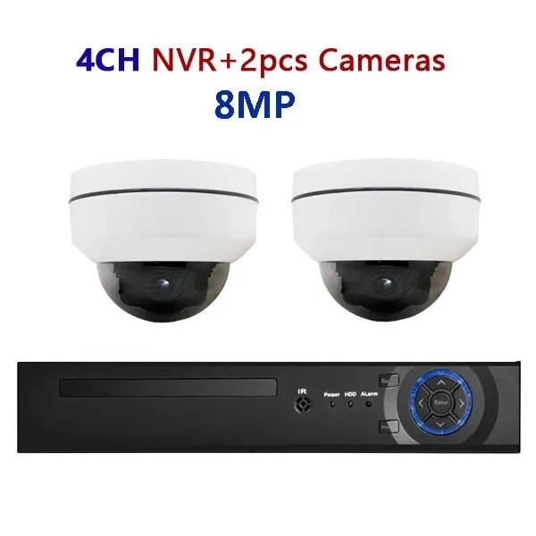 Система видеонаблюдения Gadinan Outdoor Vandalproof 4K 8MP POE, набор для видеонаблюдения с 8-канальным NVR, набор IP-камер CCTV с 5-кратным оптическим зумом