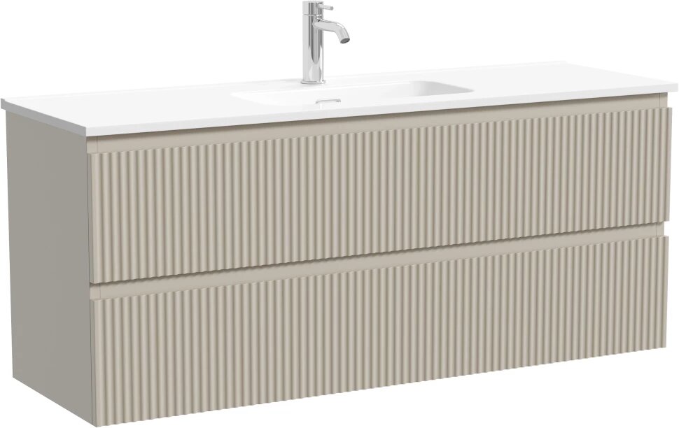Тумба под раковину Sancos Snob R SNR120/39CE 119,5 см, подвесная, бежевый матовый