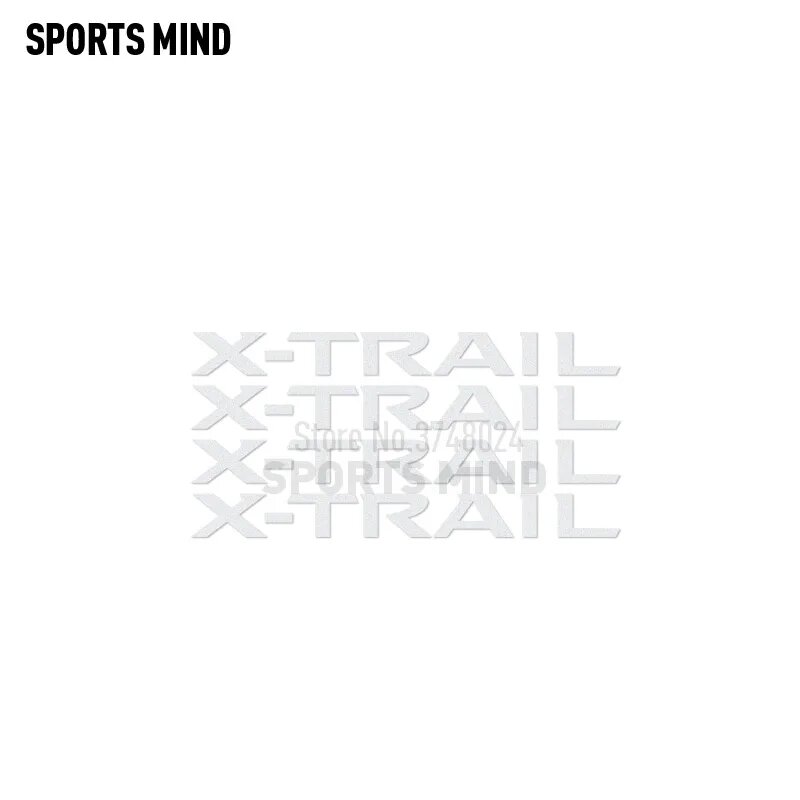 4 х автомобильный Стайлинг для Nissan X Trail T32 T31 T30 X-trail silver white, 11x1.1cm, Серебряный
