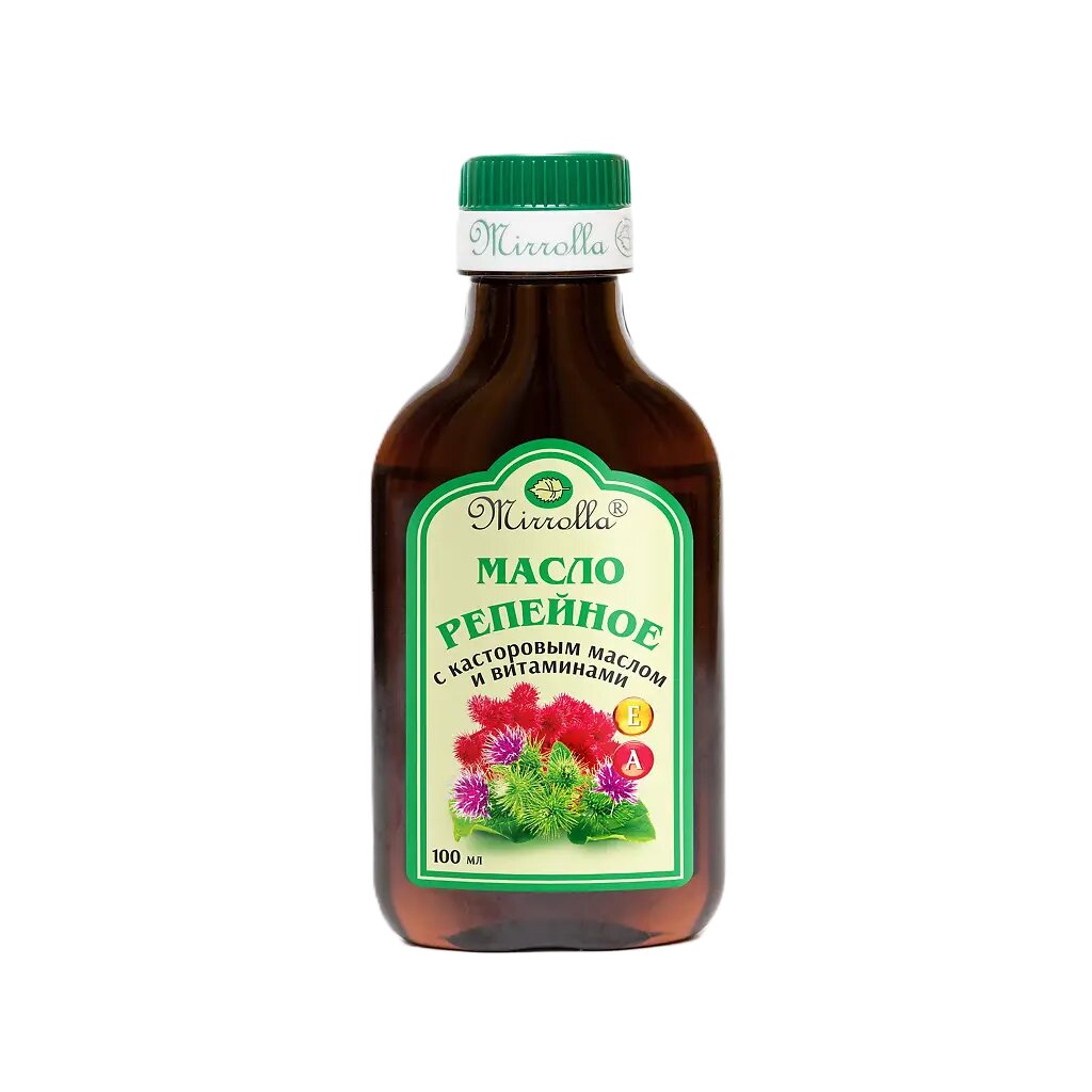 Mirrolla Репейное масло с касторовым маслом и витаминами А и Е 100 мл 1 шт