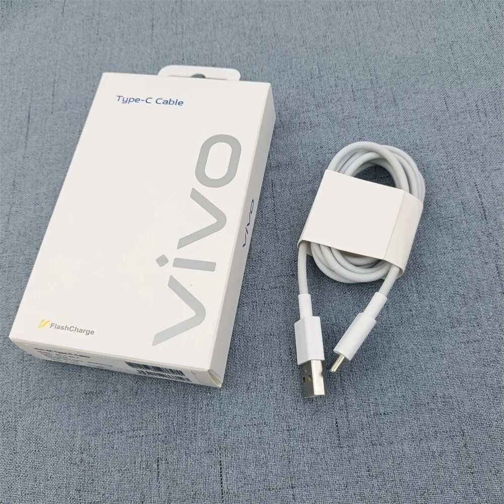 Оригинальный кабель Vivo USB-A to Type-C 44W 33W FlashCharge 4A 1M для быстрой зарядки VIVO X70 X50 S12 S10 Pro iQOO Z1 Z5 Neo 5 3