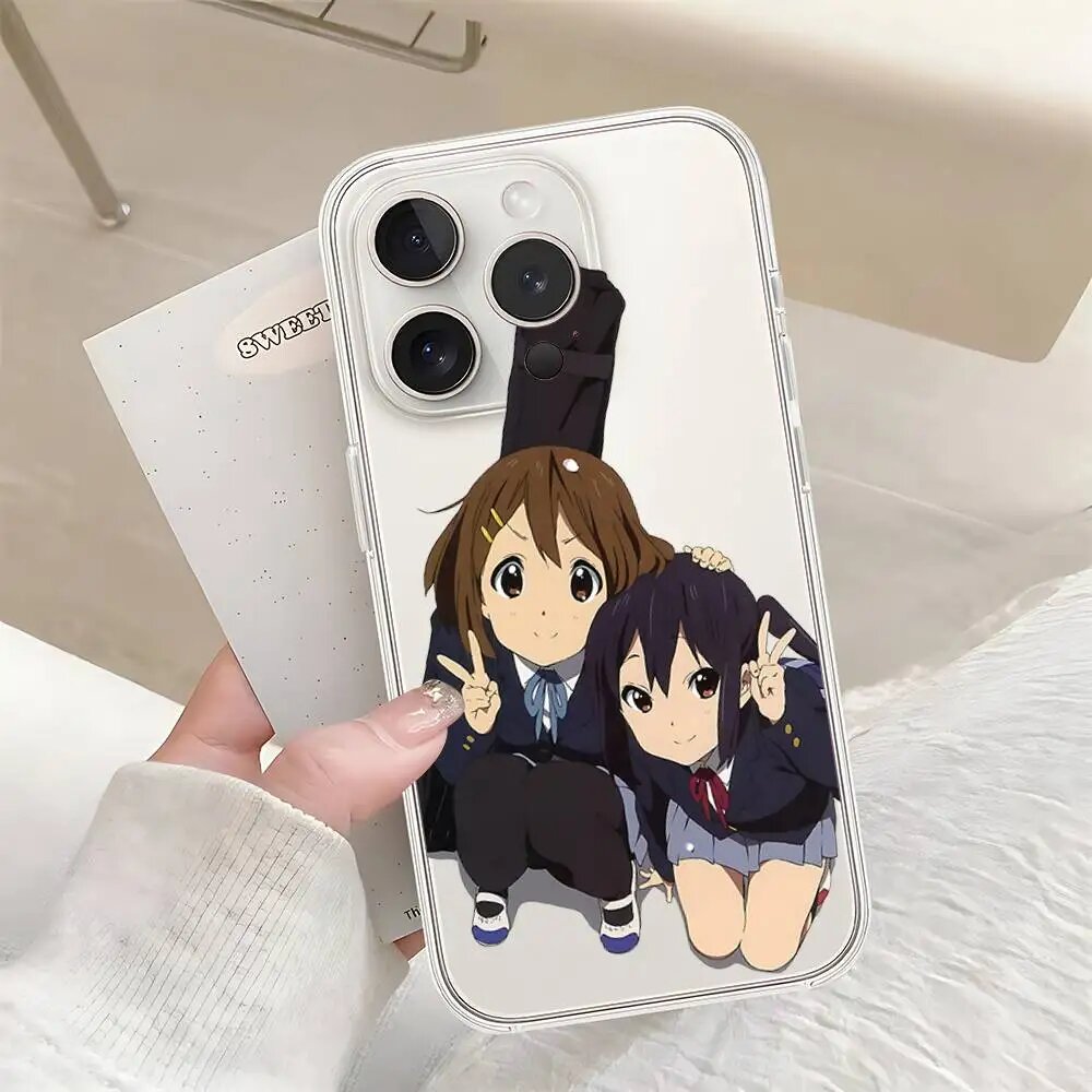 Прозрачный чехол для телефона Amine K-ON для iPhone 17, 16, 15, 11, 13, 14 Черный, z4, iphone17Pro
