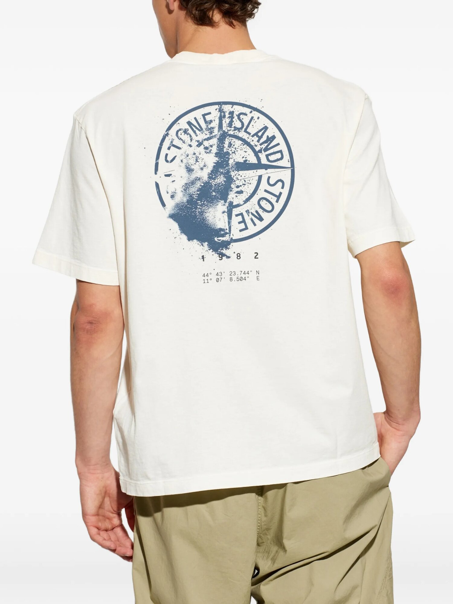 Футболка Stone Island Combed jersey T-shirt, размер M, бежевый/белый — фото 1