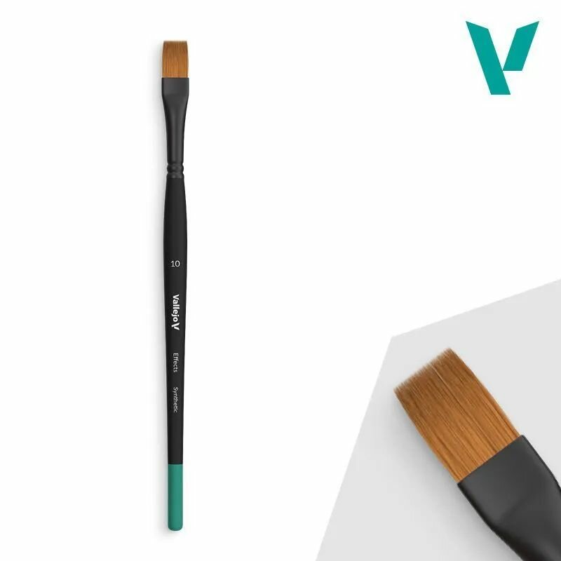 Кисточка Vallejo Flat Rectangular Synthetic Brush No. 10 — фото 1