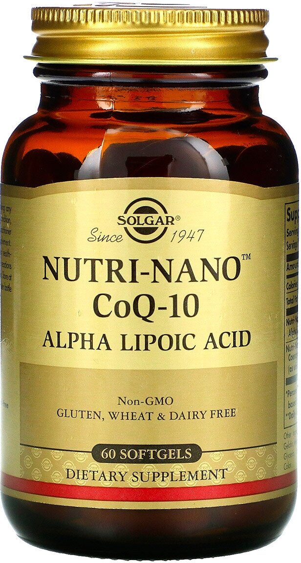 Solgar Nutri-Nano CoQ-10, Alpha Lipoic Acid, 60 гелевых капсул