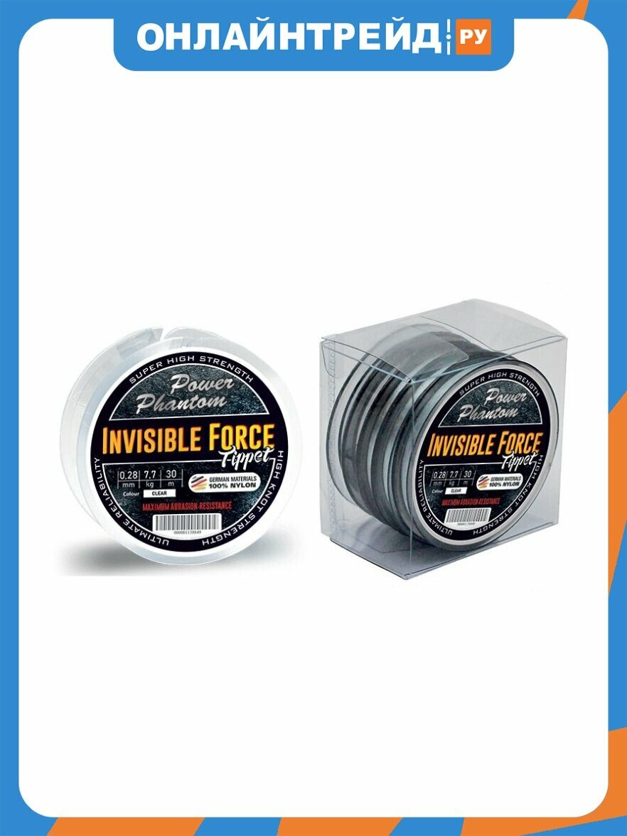 Леска Power Phantom Invisible Force Tippet CLEAR 0,18mm, 4,2кг 30m