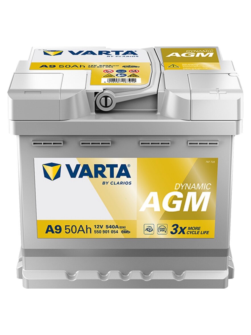 Аккумулятор Varta Silver dynamic AGM 550 901 054, 242x175x190, обратная полярность, 50 Ач