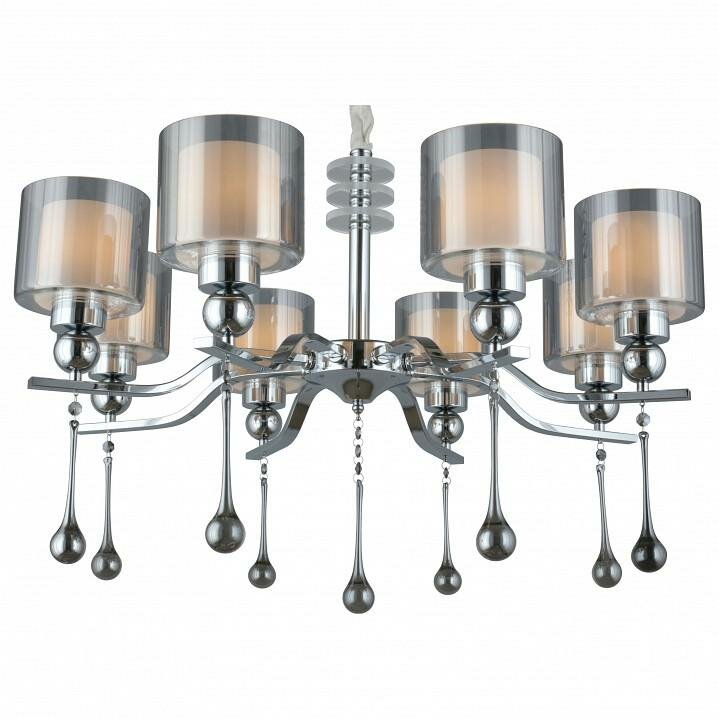 Люстра Omnilux Giarre OML-56003-08 цвет плафона подвески Белый, Коричневый, цвет арматуры Хром