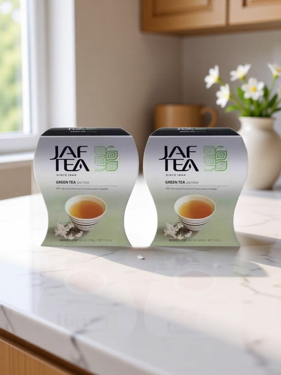 Чай зеленый Jaf Tea Jasmine, 100 гр. - 2 штуки, цейлонский листвой чай