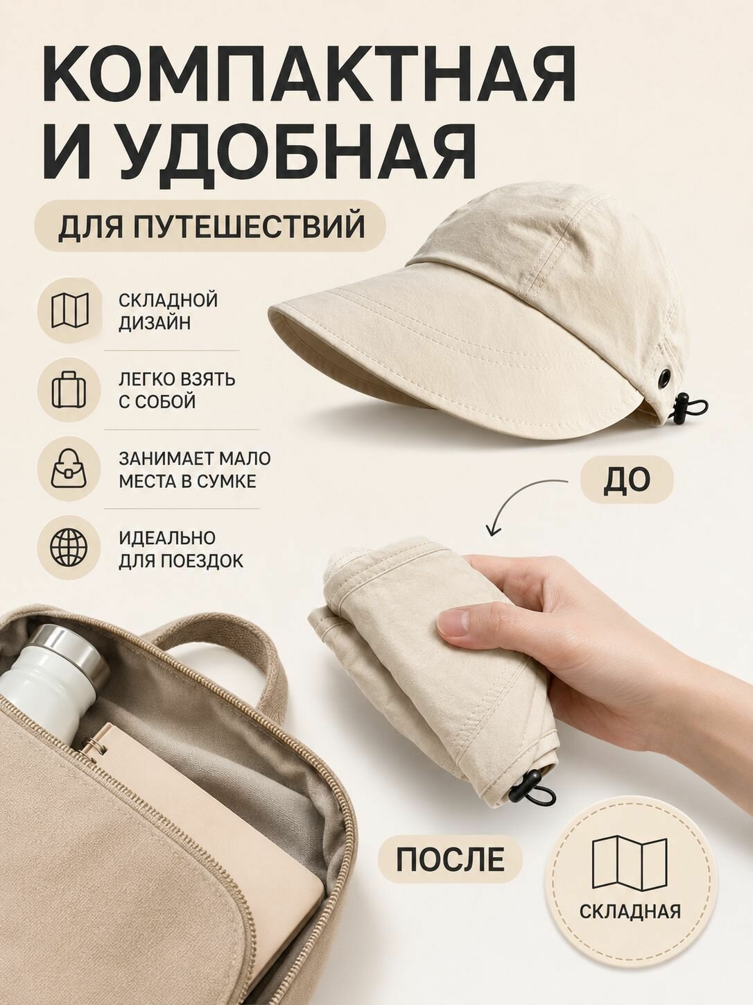 Панама  Базовая коллекция для женщин, размер 56-62cm — фото 1