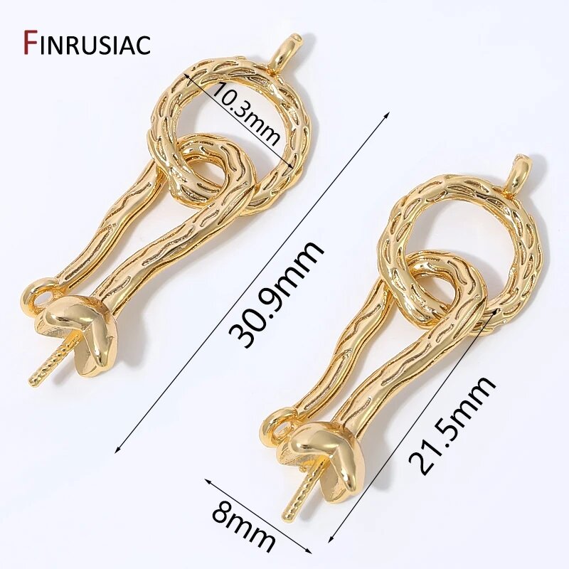 Крючковые застежки FINRUSIAC, 14K позолота, 2 шт