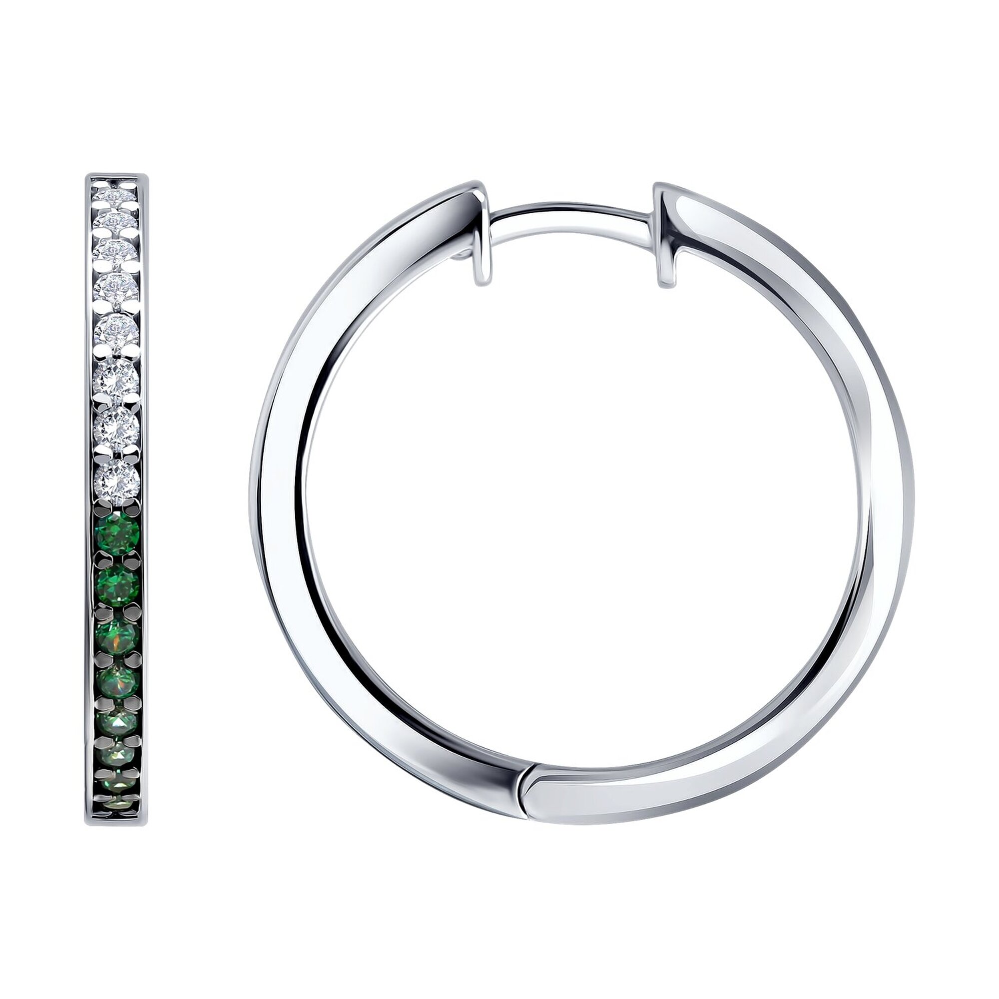 Серьги Diamant online, серебро, 925 проба, родирование, фианит