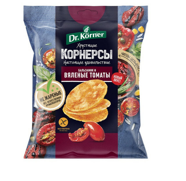 Dr. Korner Чипсы Кукурузно-рисовые Бальзамик и вяленые томаты ,50г