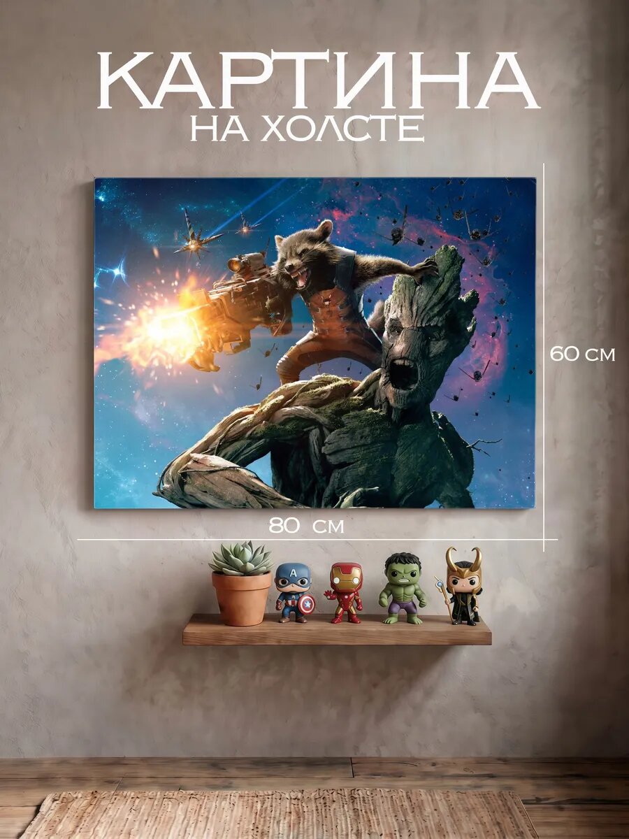 Картина марвел супергерои на холсте