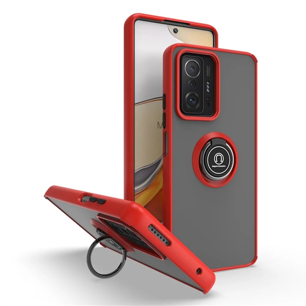 Красный чехол-кольцо для POCO X5 Pro 5G
