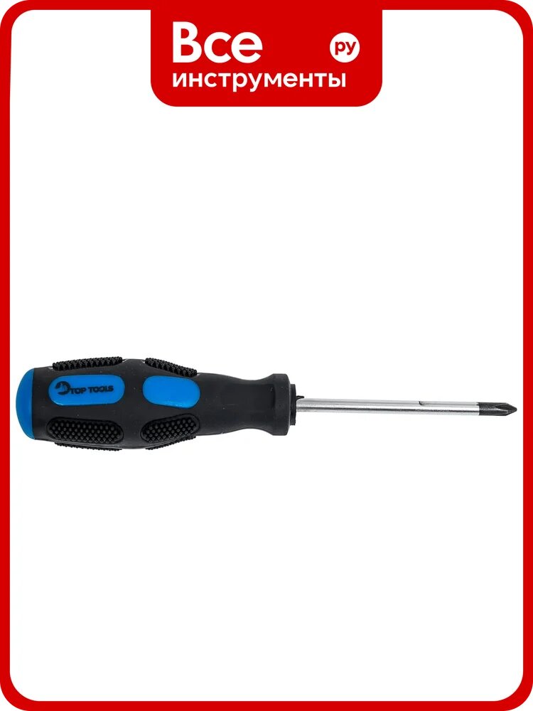 Крестовая отвертка Top Tools 39D651, CrV, PH1, 75мм, двухкомпонентная рукоятка