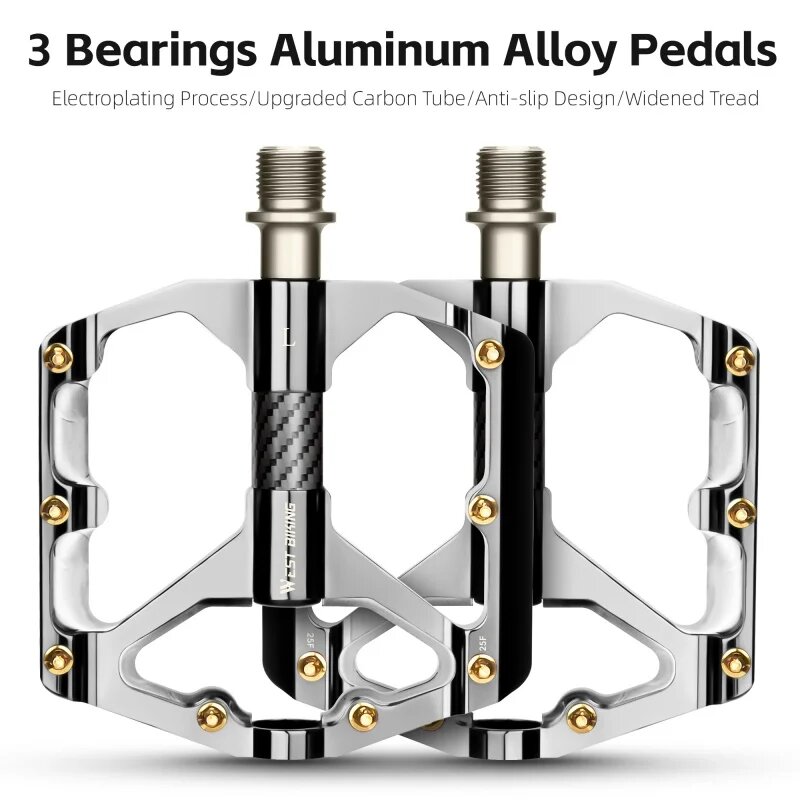 WEST BIKING Педали из алюминия 3 подшипника