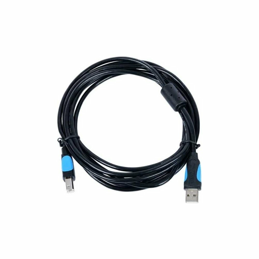 Кабель Vention USB 2.0 AM/BM - 3м, черный VAS-A16-B300 — фото 1