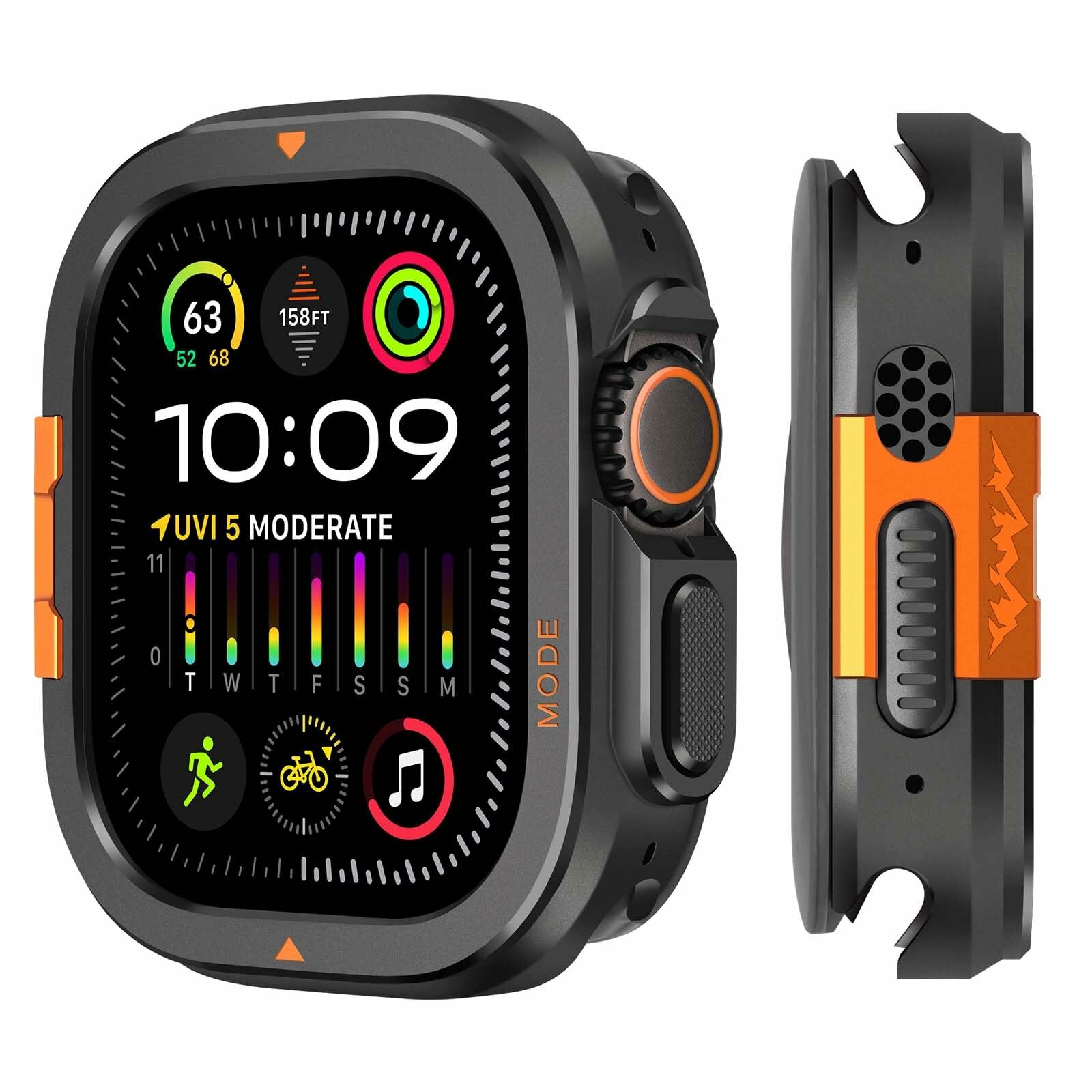 Металлический чехол для Apple Watch Ultra 2 49 мм 46 мм 45 мм 44 мм Защитный чехол Алюминиевая рамка бампера для IWatch Series 10 9 8 7 6 5 4 SE