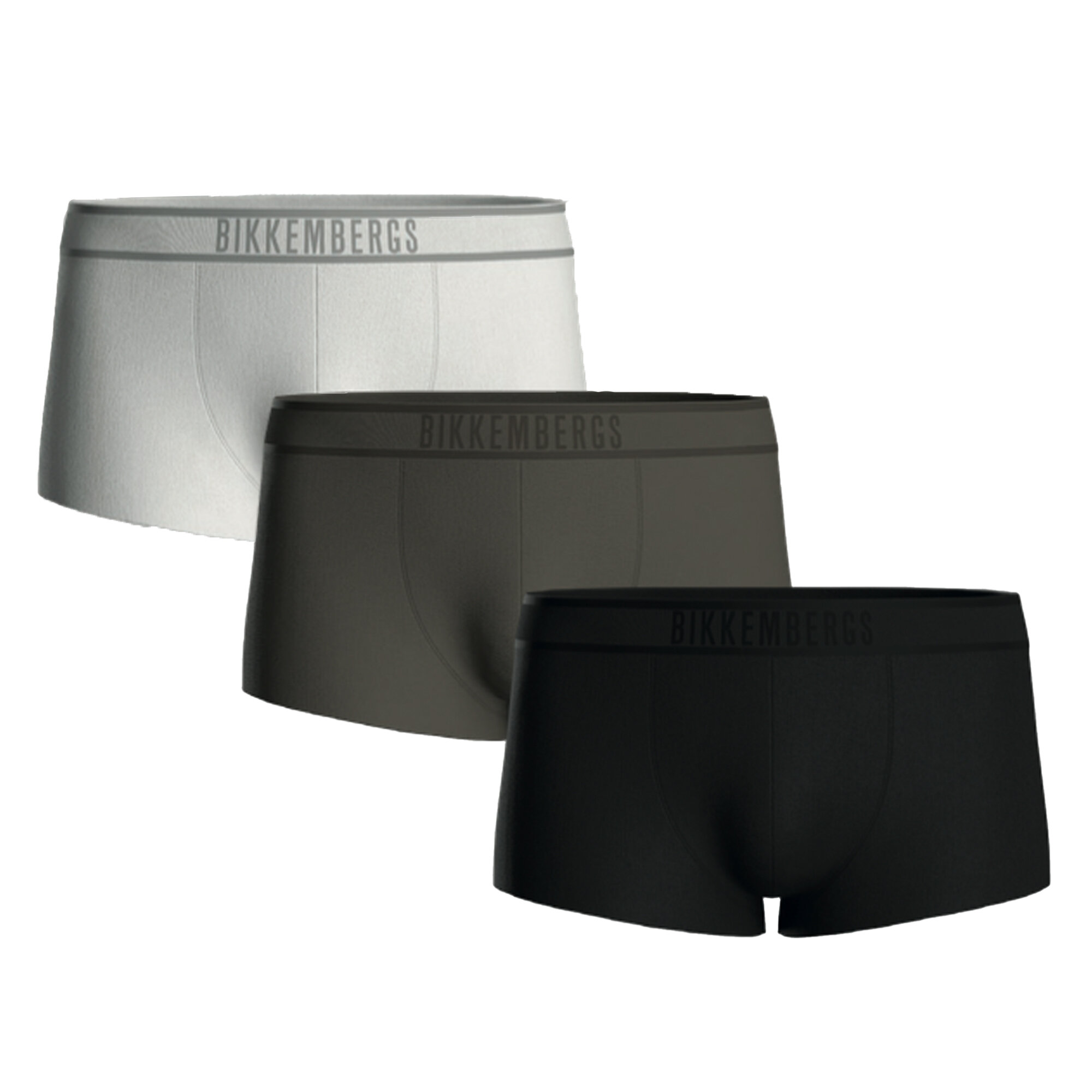 Набор мужских трусов боксеров 3в1 (черные, коричневые, белые) Bikkembergs BKK61UTR02TR M (46)