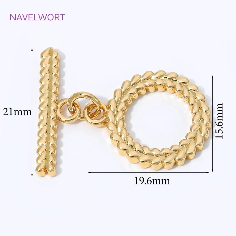 Золотые застежки-тогглы NAVELWORT 18K Gold Plated